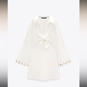 Zara | Dresses | Nwt Zara Knotted Linen Blend Shell Dress Xs | Poshmark